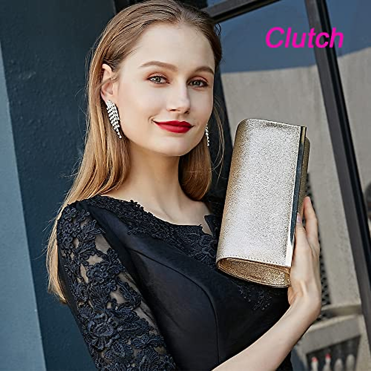 BENCOMOM Gold Clutch,Gold Evening Clutch Purses For Women Evening Gold Shoulder Handbags Bridal Prom Wedding Party gold purse