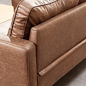 XIZZI L Shaped Sofa Convertible Sectional Sofa 3-Seat Couch with Chaise for Living Room,L Shaped 83 inches Dark Brown