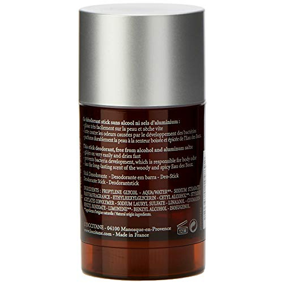 L'Occitane Eau des Baux Stick Deodorant, 2.6 Oz.: Alcohol-Free, Dries Quickly, Fresh Cypress Scent, Help Prevent Odors