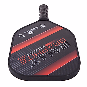 Pickleball Paddle - Rally Graphite Power 5.0 | Honeycomb Core, Graphite/Poly Hybrid Composite Face | Paddle Cover Included | Red/Standard Grip