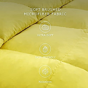 BPC Twin Size Down Comforter - Goose Duck Down and Feather Filling - Soft Brushed Microfiber Fabric-All Season Feather Down Comforter Duvet Cover with Cover Tabs Duvet Insert