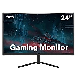 Pixio PXC243S 24 inch 165Hz Refresh Rate FHD 1080p Resolution 1500R Curve Fast VA Panel 1ms GTG Response Time Adaptive Sync HDR Curved Gaming Monitor