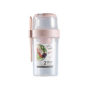 MANMAOHE 25.7oz Keep Fit Salad Meal Shaker Cup Fresh Salad Cup with Fork and Salad Dressing Holder Portable Fruit Vegetable Salad Cups Container for Work Travel Picnic