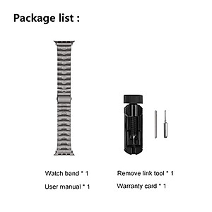 LDFAS Compatible for Apple Watch Band 49mm 45mm 44mm, Titanium Metal Watch Bands with Enhanced Durability Version Compatible for Apple Watch Ultra/SE, Apple Watch Series 8/7 Band, Silver