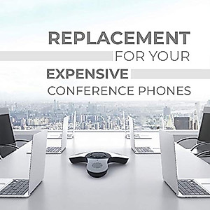 Skywin 1 Pack Bluetooth Conference Speaker with Microphone - Wireless Conference Call USB Speakerphone for Mobile Phone and Computer, High Sensitive Omnidirectional 360° with Noise Canceling