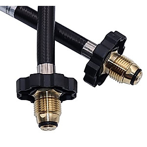 METER STAR 350 PSI High Pressure Universal Dual Propane Tank Connection Kit, Propane Y Splitter Hose Adapter Kit Connect 5-100 lbs Cylinder Tank for Grill, Heater, Fire Pit, Fireplaces