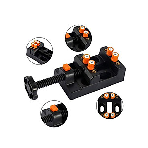 Universal Mini Drill Press Vise Clamp Table Bench Vice for Jewelry Walnut Nuclear Watch Repairing Clip On DIY Sculpture Craft Carving (Clamping Range: 0-2inch ABS)
