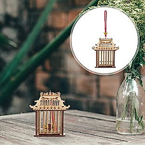 Balacoo Wooden Insect House Grasshopper Cage Bug Habitat Box Insect Critter Cages Garden Hanging Insert Cage for Grasshopper Crickets Insect Light Brown 1