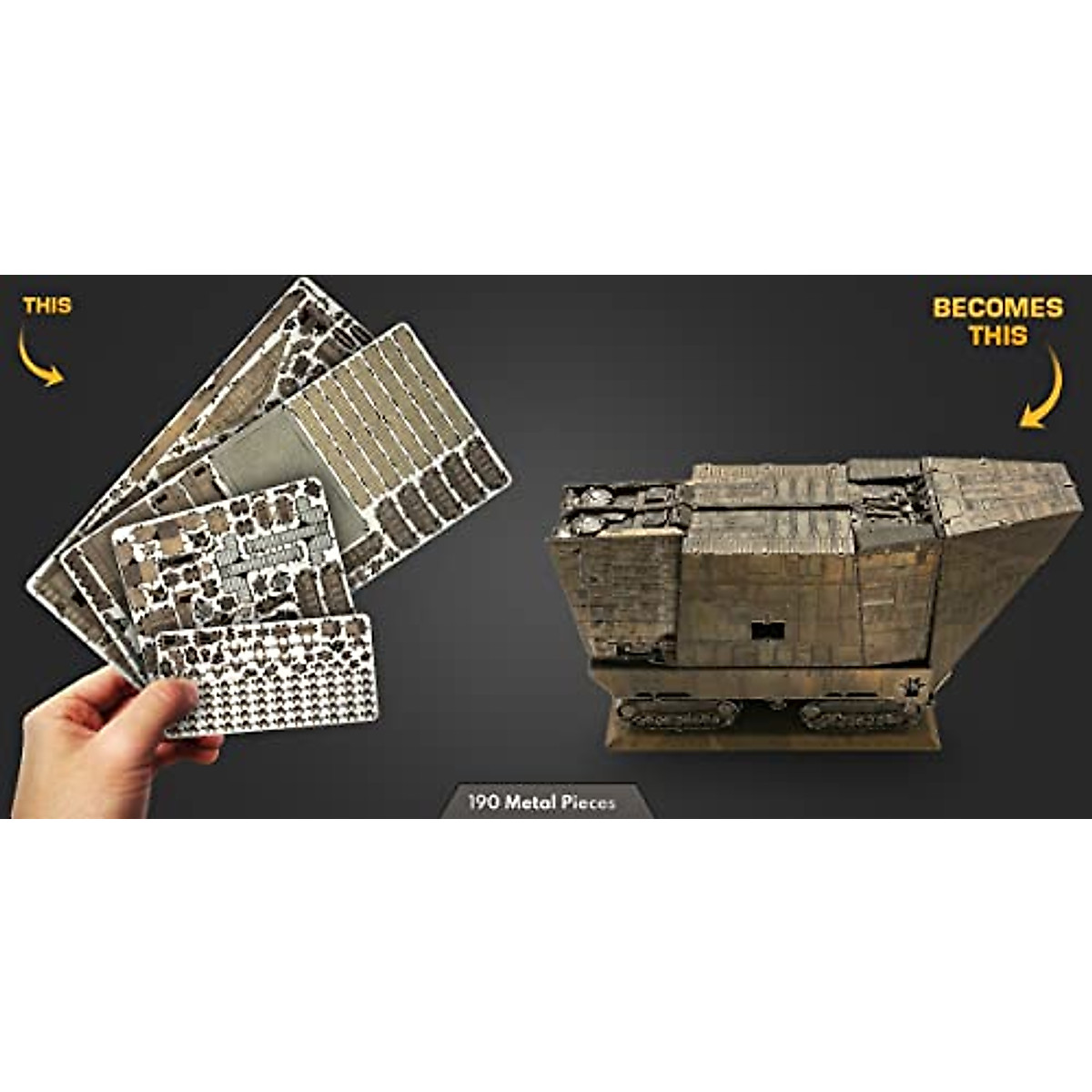 Fascinations Metal Earth Premium Series Star Wars Jawa Sandcrawler 3D Metal Model Kit Bundle with Tweezers