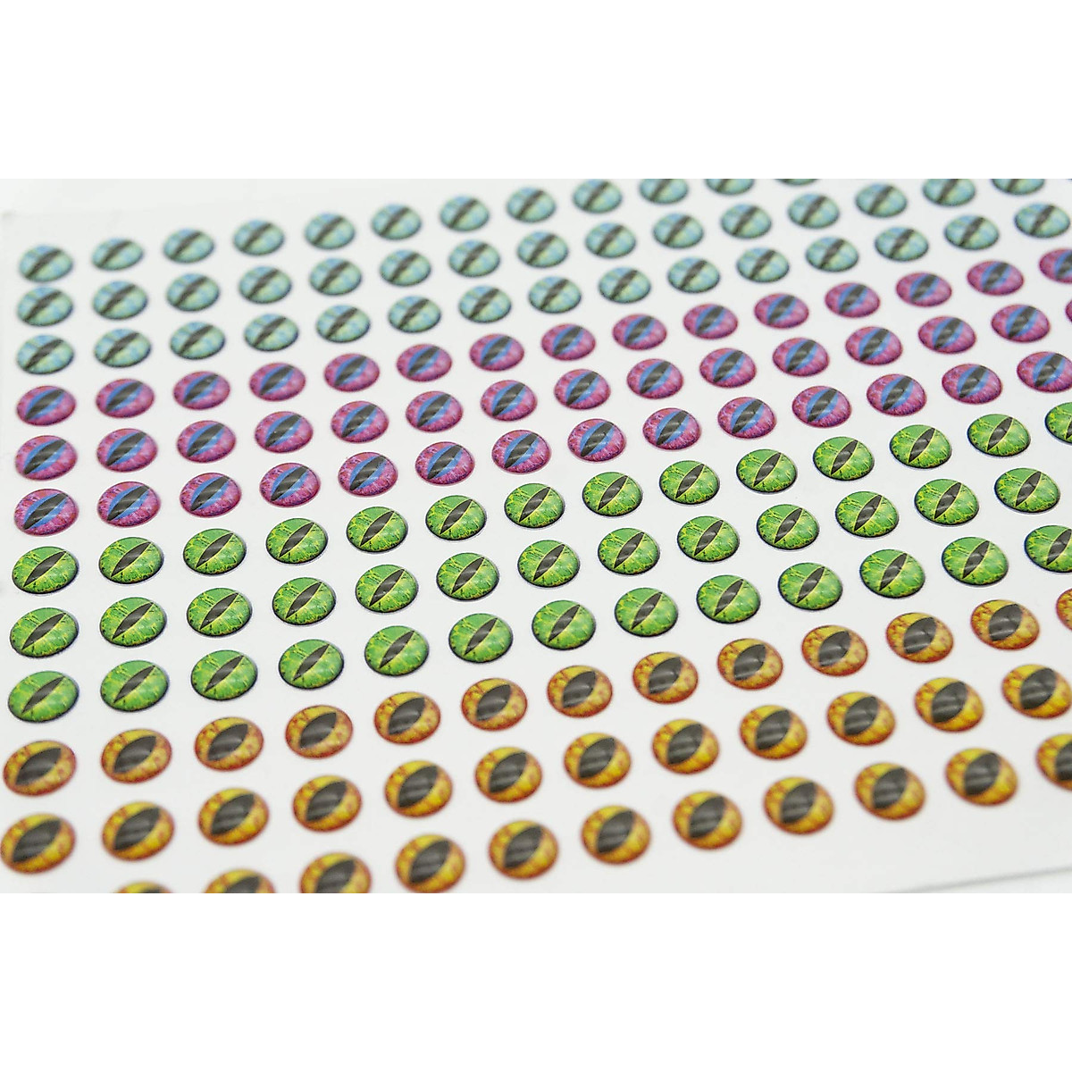 HTHYLURE Fishing Lure 3D Lure Eye Self Stick Lizard Reptile Eye Fly Tying Variety 3mm-8mm Simulation Making Fly Tying Fake Fish Eyes Artificial Holographic Fake Eyes 6mm 216PCS