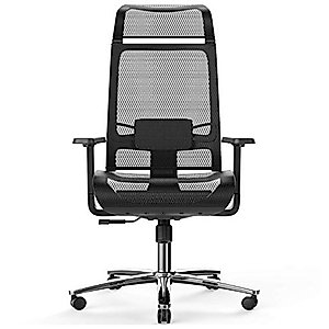 BILKOH Ergonomic Office Chair with Mesh Seat & Adjustable Lumbar Support, High Back Desk Chair with Breathable Mesh, Wide Headrest & Reclining Swivel Task Chair, 3D Armrest & Height Computer Chair