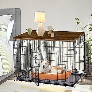 Deblue 42in Dog Crate Topper, Dog Kennel Table Topper, Rustic Style Decorative Dog Crate Topper for Small and Large Dogs