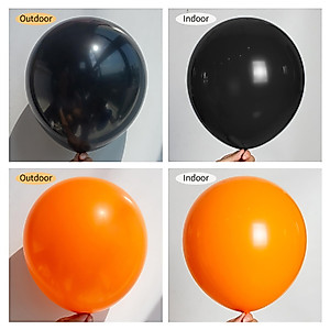 130pcs Black and Orange Balloons Garland Arch Kit, 18 12 10 5 Inch Different Sizes Pack Latex Balloon for Birthday Graduation Halloween Party Decoration