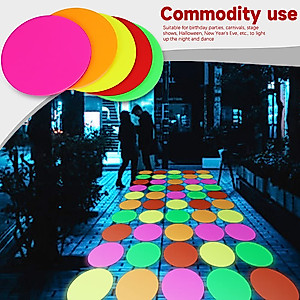 Tecmisse Neon Papers Bulk, Pack of 40, Glow Party Supplies and Decorations Circle Neon Cardstocks for DIY Dance Floor Twister Game, Black Light Neon Wedding Birthday Party Favors