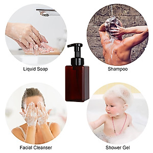 RHBLME 6 Pack Foaming Soap Dispenser with Pump, 15oz 450ml Refillable Pump Bottle Plastic, Empty Foaming Hand Soap Dispenser, for Storing Shampoo, Hair Conditioner, Liquid Hand Soap, Various Lotions