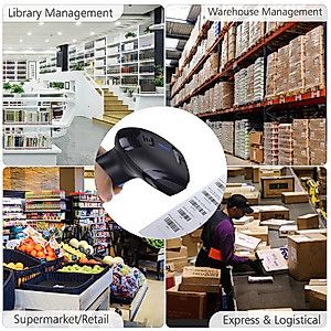 SHUAIGUO 2-in-1 2.4G Wireless Barcode Scanner & USB Wired Barcode Scanner Automatic Handheld 1D Bar Code Scanner Reader with Rechargeable Battery Mini USB Receiver USB Cable for Computer Laptop