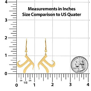 Pi Symbol Stainless Steel Dangle Earrings (Black)