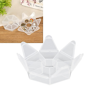 4pcs 7 Girds Bead Organizer, Clear Small Bead Organizers Jewelry Bead Storage Organizer Display Containers Case Box Mini Bead Storage Containers for Crafts Jewelry Screws Fishing Tackles