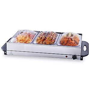 Electric Buffet Server &Food Warmers for Parties,Portable Stainless Steel Chafing Dishes Set for Buffet with Temp Control & Oven-Safe Pan,Perfect Food Heater for Catering,Parties,Events,Entertaining