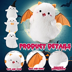 Liliful 4 Pcs Halloween Stuffed Animal Plush Toys Bulk 8 Inch Ghost Stuffed Animals Cute Spooky Dolls Halloween Plushies Pillow for Halloween Christmas Birthday Party Favors Decoration Gift Bag Filler