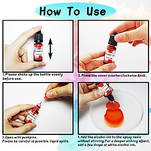 Alcohol Ink Set – 56 Bottles Vibrant Colors High Concentrated Alcohol-Based Ink, Concentrated Epoxy Resin Paint Colour Dye, Great for Painting, Resin Petri Dish, Coaster, Tumbler Cup Making(10ml Each)