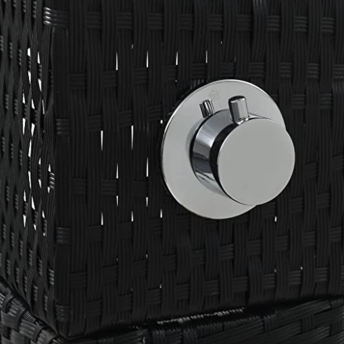 vidaXL Garden Shower Freestanding Rotatable Shower Nozzle Water Pressure Adjustable Outdoor Patio Poolside Shower Bath Stall Poly Rattan WPC