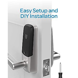 ULTRALOQ UL3 BT (2nd Gen) Smart Lock + Bridge WiFi Adaptor, 5-in-1 Keyless Entry Door Lock with WiFi, Bluetooth, Biometric Fingerprint and Touch Keypad, Smart Door Lock Latch Edition (Satin Nickel)