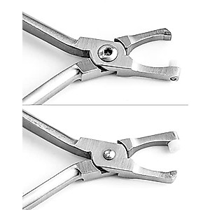 QWORK Orthodontic Bracket Removing Pliers, Stainless Steel Molar Band Remover, Forceps Dental Surgical Instrument Bracket Tools, Used for Bracket, Bands, Wire