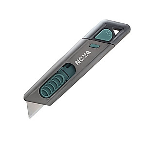 Nova Lock N Cut Self-Retracting Safety Box Cutter with 2 Blade-Depth Setting, 2-side window, Safety Knife with Standard Utility Knife Blades, Safety-Lock Design