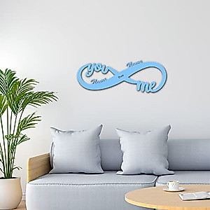 Love Couple Gifts for him or her I Personalized Infinity - You and Me Wood Art Led Night Light I Romantic Home Decor for Anniversary or as Wedding Decoration