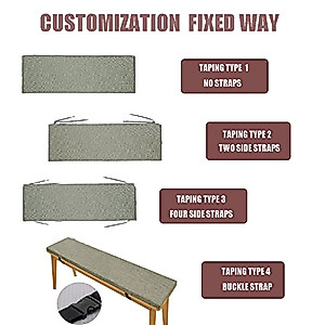 Custom Cushions for Bench Seat, Personalized Size Bay Window Seat Cushions Indoor, Bench Cushions for Outdoor Furniture Non-Slip Bottom, Long Chair Seat Pad for Patio Porch Swing Garden Kitchen