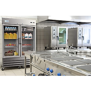 KoolMore - RIR-2D-GD 54" 2 Glass Door Commercial Reach-in Refrigerator Cooler with LED Lighting - 47 cu. ft, Stainless Steel