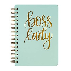 Sweet Water Decor Boss Lady Mint Spiral Notebook Motivational Notebooks Motivation Notebook Inspiration Boss Gift For Her Inspirational Hardcover Journal Lined Paper Gifts For Women Blank Diary Books
