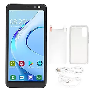 Zyyini Rino4 Pro Unlocked Phone, 5.45inch Full Screen Face Recognition Smartphone, Dual SIM, 2G/32G, Dual Camera Ultrathin 3G Gaming Cell Phone for Android 6, Support 128GB Memory Card(Black)