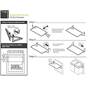 TAG Hardware Premium Tilt-Out Hamper with Removable Black Nylon Bag(s) (24" WIDE WITH 2 SMALL BAGS)