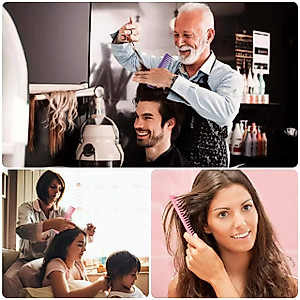 2Pcs Wide Tooth Comb and Large Hair Detangling Comb, Durable Hair Combs, Suitable for Curly Hair, Long Hair, Wet or Dry Hair in all Types, Anmieciu Advanced Care Styling Hair Comb. (Pink, Purple)