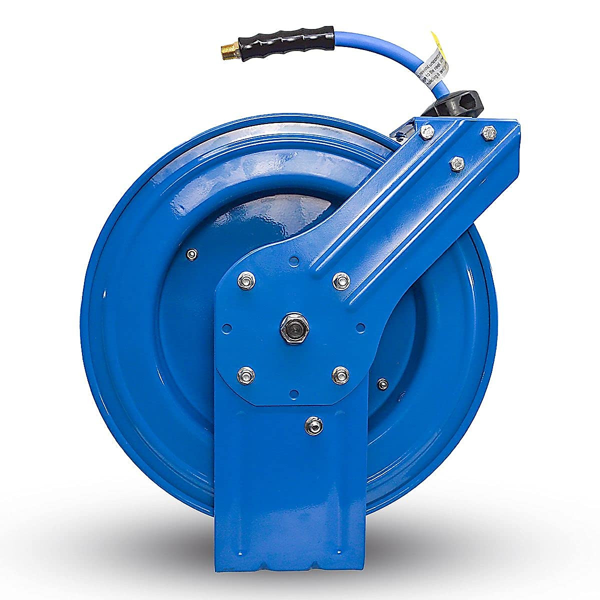 BLUBIRD BBR1265 18ga. Retractable Hose Reel with 1/2" x 65' Air Hose, 12 Point Ratcheting Gear, Next-Gen Rubber, Lightest, Strongest, Most Flexible, 300 PSI, 50F to 190F Degrees, Polyester Braided