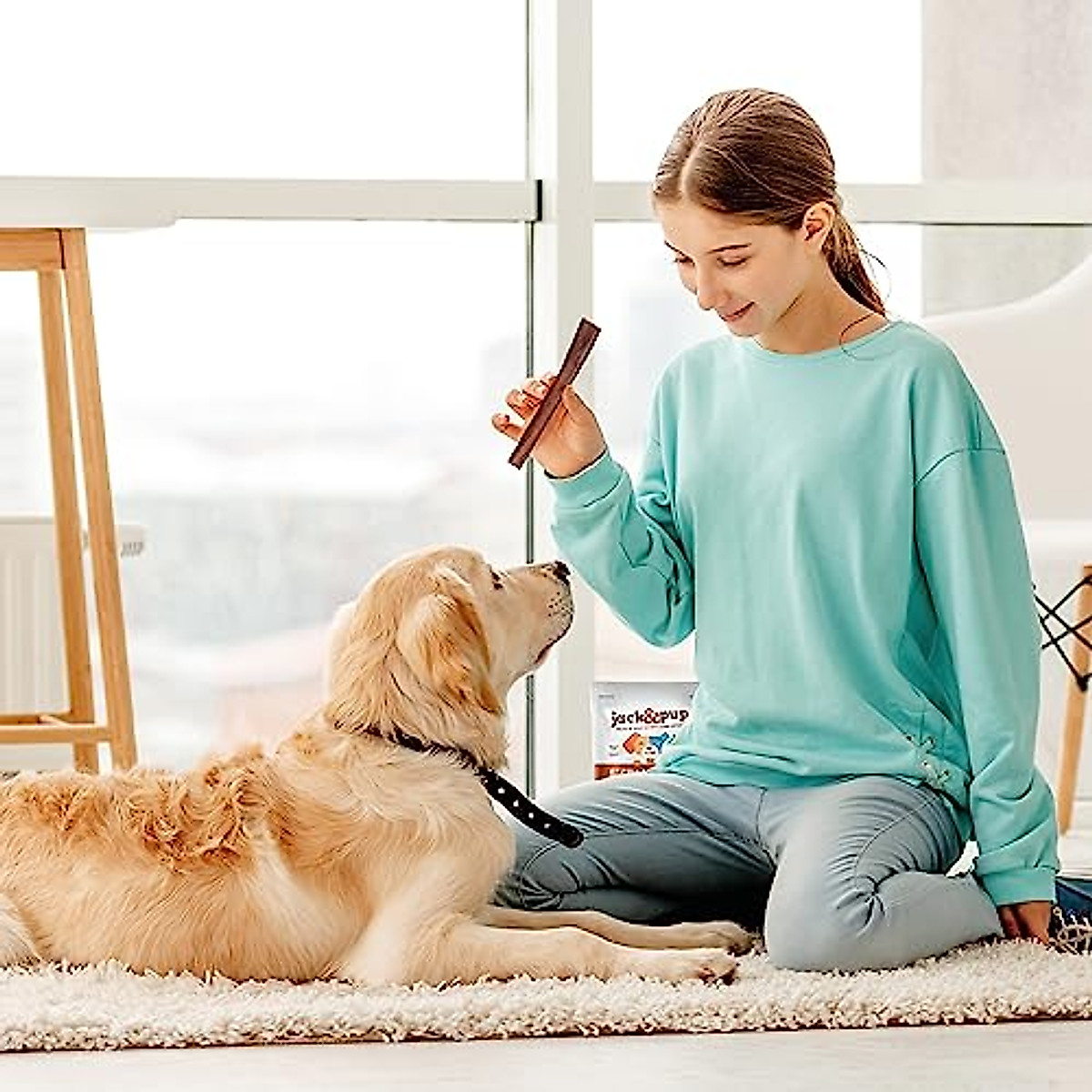 Jack&Pup 6" Beef Collagen Sticks for Dogs, Rawhide Free Dog Chews Long Lasting Collagen Chews for Dogs Healthy Dog Treats for Medium Dogs Joint Support for Dogs | Bully Stick Alternative (10 Pack)