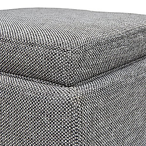 Amazon Brand – Rivet Ross Modern Tweed Lift-Top Storage Ottoman Pouf, 17.7"W, Grey Storm