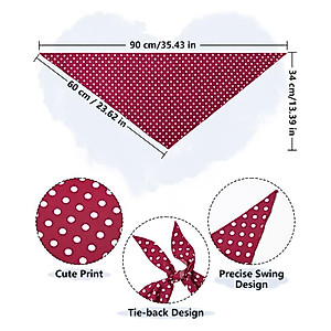 AWAYTR 3Pcs Hair Bandanas Head Kerchief for Women Girls Tie-Back Boho Hair Scarf Headband Bandana Triangle Head Scarf (Polka Dot - Red/Black/Dark Blue)