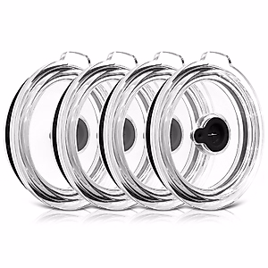 Amgkomp 30oz 40oz Tumbler Replacement Lids 4PACK for YETI,Old Style RTIC,Beast Coffee Tumbler and More,Coffee Mug Stainless Tumbler Spill Proof Straw Lids for Travel Tumblers,BPA free