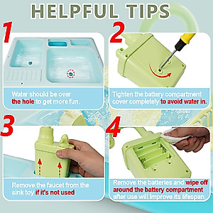 XINGYING Play Sink with Running Water, Kitchen Sink Toys for Toddlers w/Automatic Water Cycle System, Dish Rack, Cutting Food, Utensils Tableware Accessories, Kids Sink Pretend Play for Boy Girls