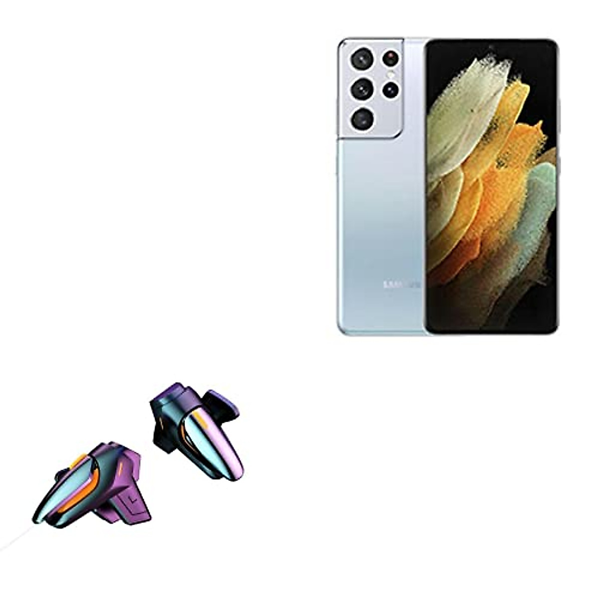 BoxWave Gaming Gear Compatible with Samsung Galaxy S21 Ultra (Gaming Gear by BoxWave) - Touchscreen QuickTrigger, Trigger Buttons Quick Gaming Mobile FPS for Samsung Galaxy S21 Ultra - Jet Black