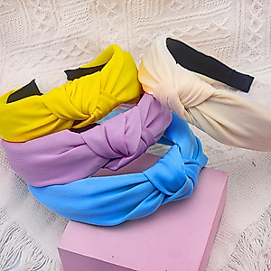 SIQUK 12 Pieces Knotted Hair Turband for Women - Colorful Fabric Headbands in 12 Colors