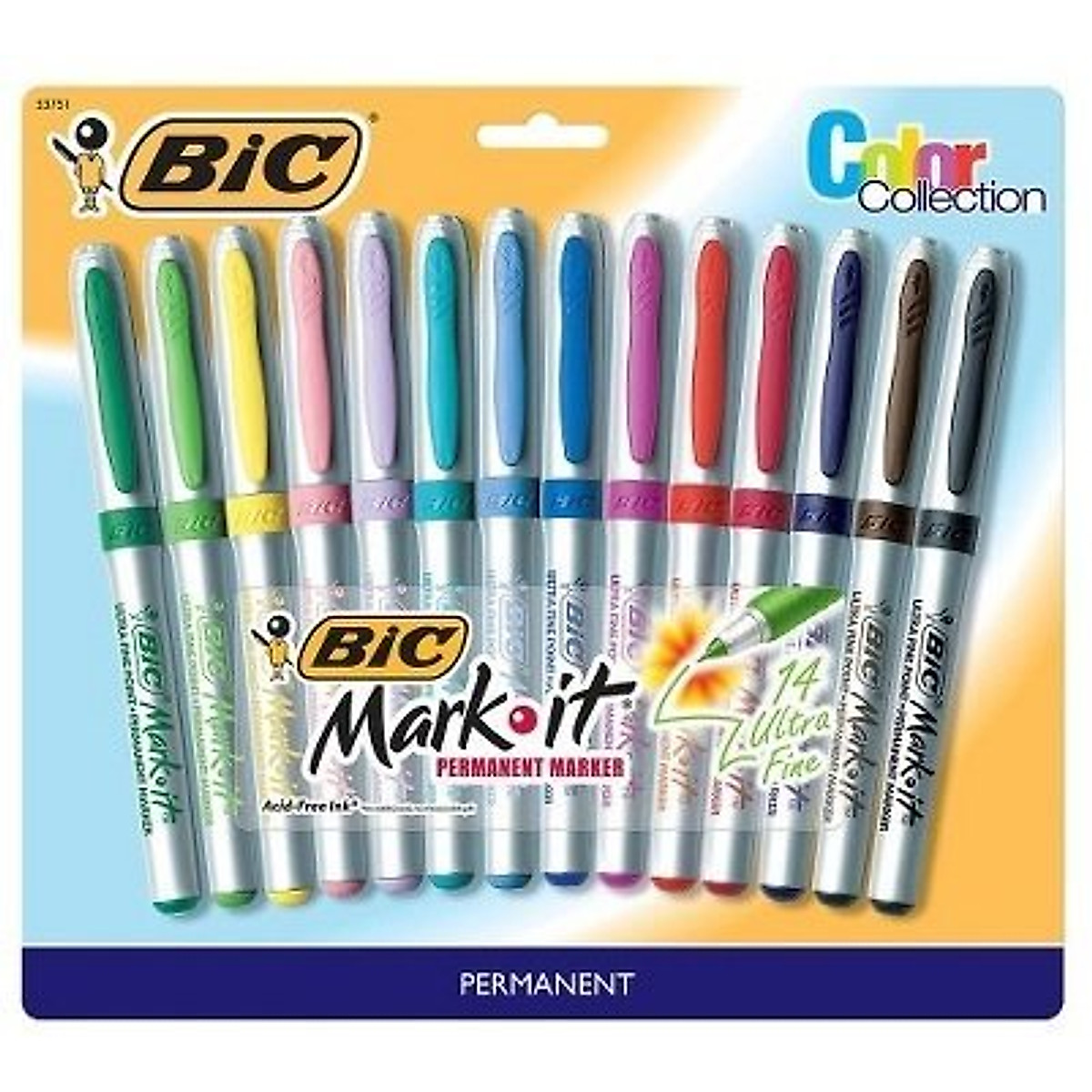 BiC Mark-It 14 Assorted Ultra Fine Tip Permanent Markers (33751)
