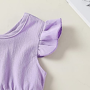 Toddler Girls Dress Butterfly Print Ruffle Sleeveless Baby Girl Dresses (Sister-Backless Dress, 2-3 Year)