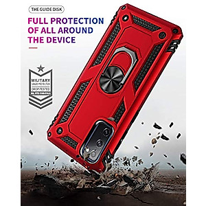 SunRemex Samsung S20 FE Case，Galaxy S20 FE Case with Tempered Glass Screen Protector，Kickstand [Military Grade] 16ft.Drop Tested Protective Cover for Samsung Galaxy S20 FE 5G （2021）.(Red)