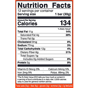 NEOH Chocolate Bars - Keto Chocolate Dipped Candy Bar, Gluten-Free Low-Calorie, Low-Carb, Plant-Based, High-Fiber Snacks, No Added Sugar, 1 Ounce Individually Wrapped Bars, 12 Pack
