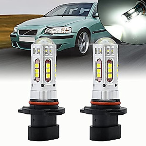NSLUMO 9005XS HB3A LED Headlight Bulbs for Vol'vo V70 V70 XC C70 S60 VW Phaeton Pors'che GT Super Bright 50W 6500K Xenon White 9005XSLL P22d High Beam Replacement Bulb Kits