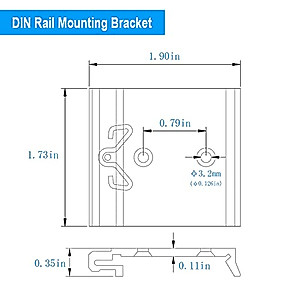 1.73 Width Universal DIN Rail Mounting Clip Snap in Din-Rail Mounting Bracket DIN Rail Fixed Clamp Aluminum Alloy Solid State Relay Clip for 35mm Din Rail Slotted (Countersunk Head M3 Screws) 4-Pack